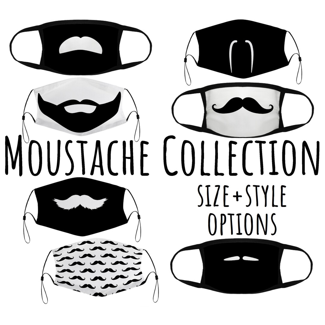 Mustache / Moustache Face Mask Covering Collection - Etsy Sweden