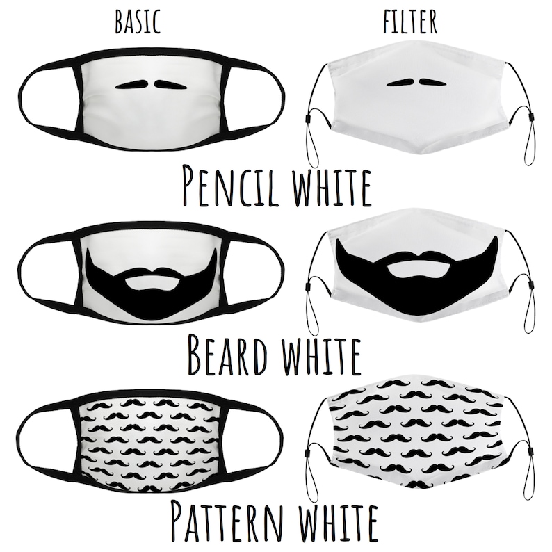 Mustache / Moustache Face Mask Covering Collection - Etsy