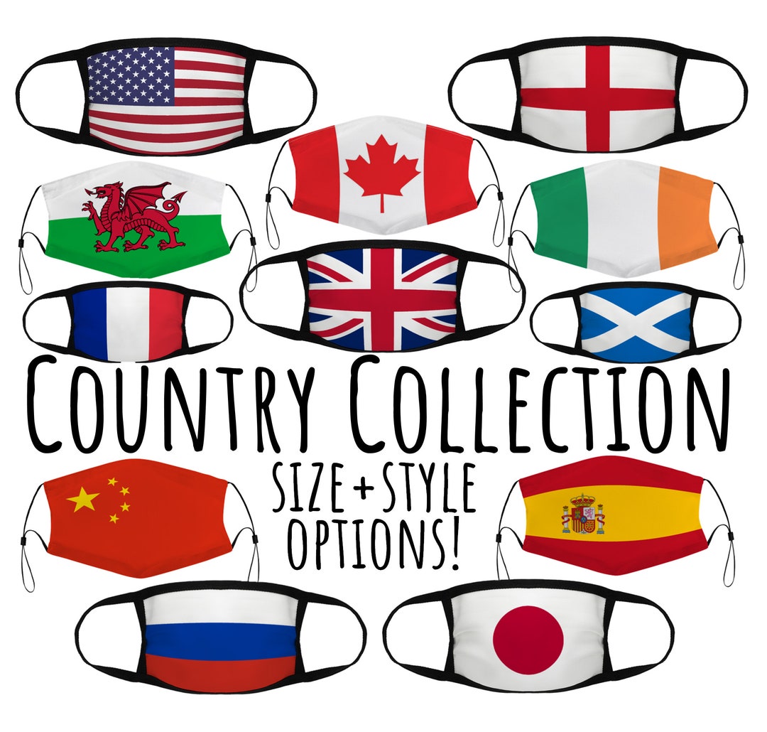 Country Flag Face Mask American Flag Union Jack Canadian Flag Mask - Etsy