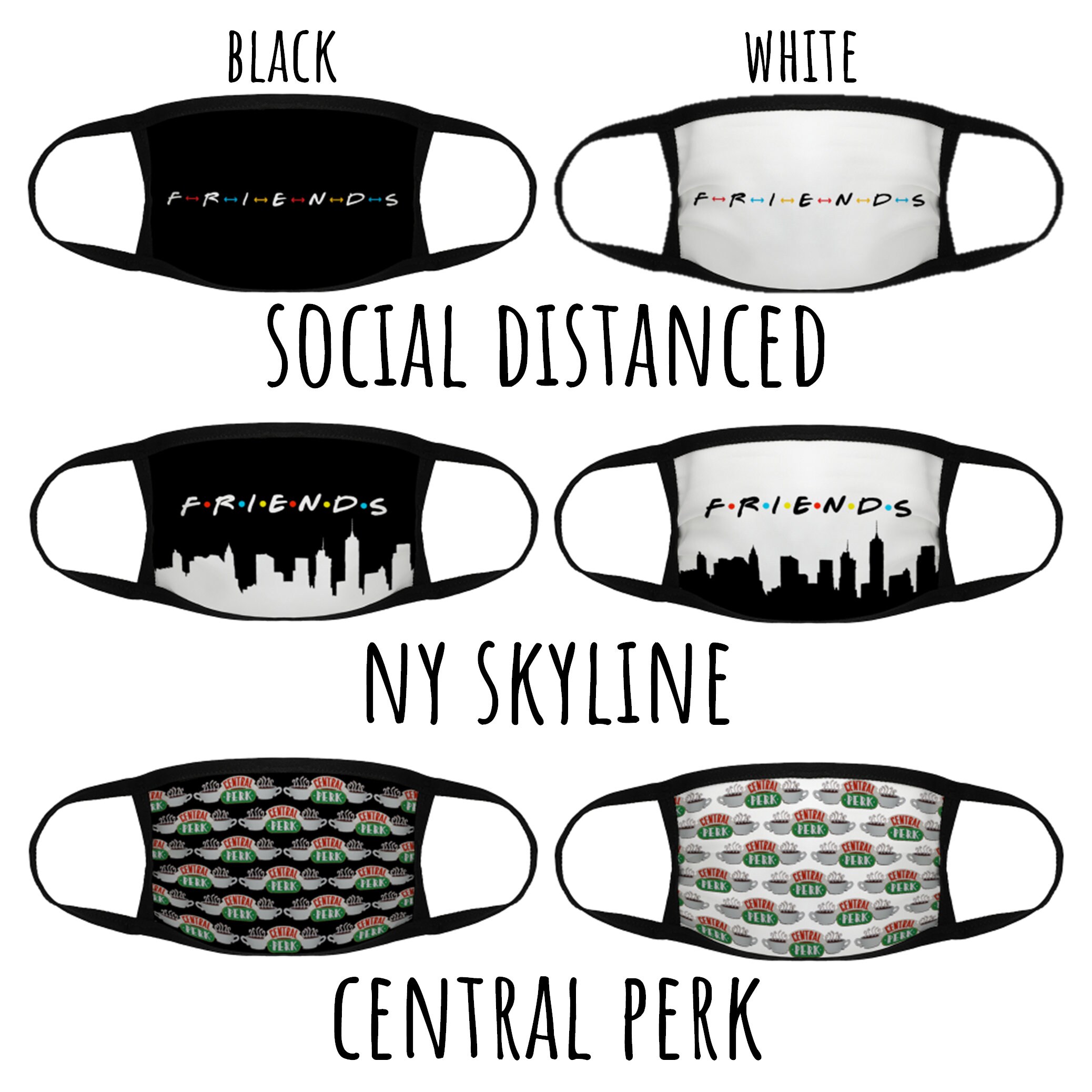 Friends TV Show Face Mask Covering Collection - Etsy