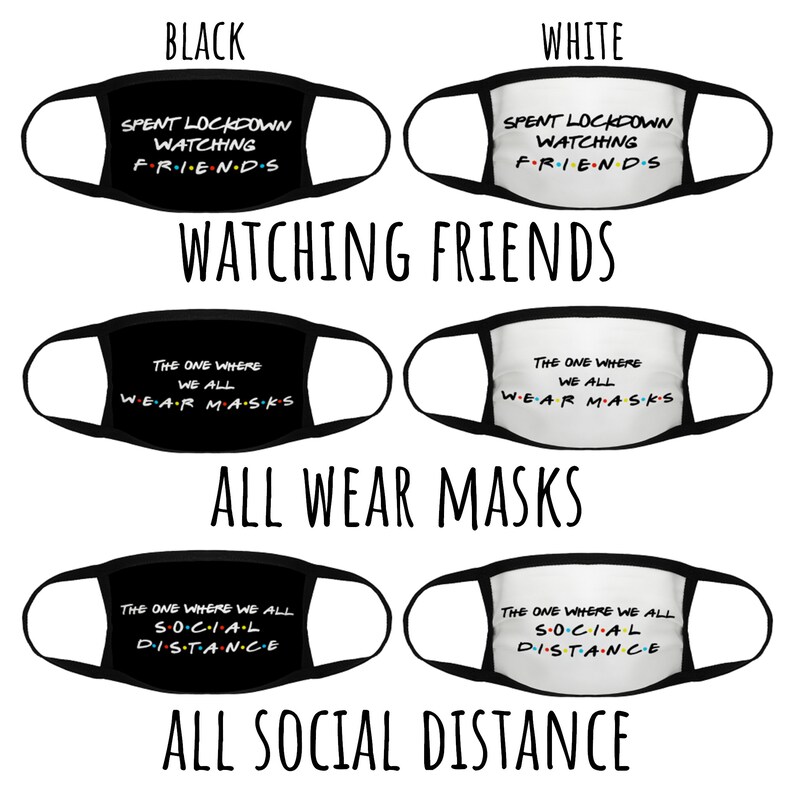 Friends TV Show Face Mask Covering Collection | Etsy