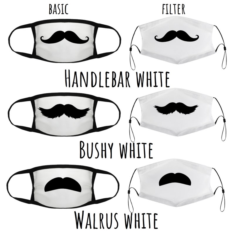 Mustache / Moustache Face Mask Covering Collection - Etsy