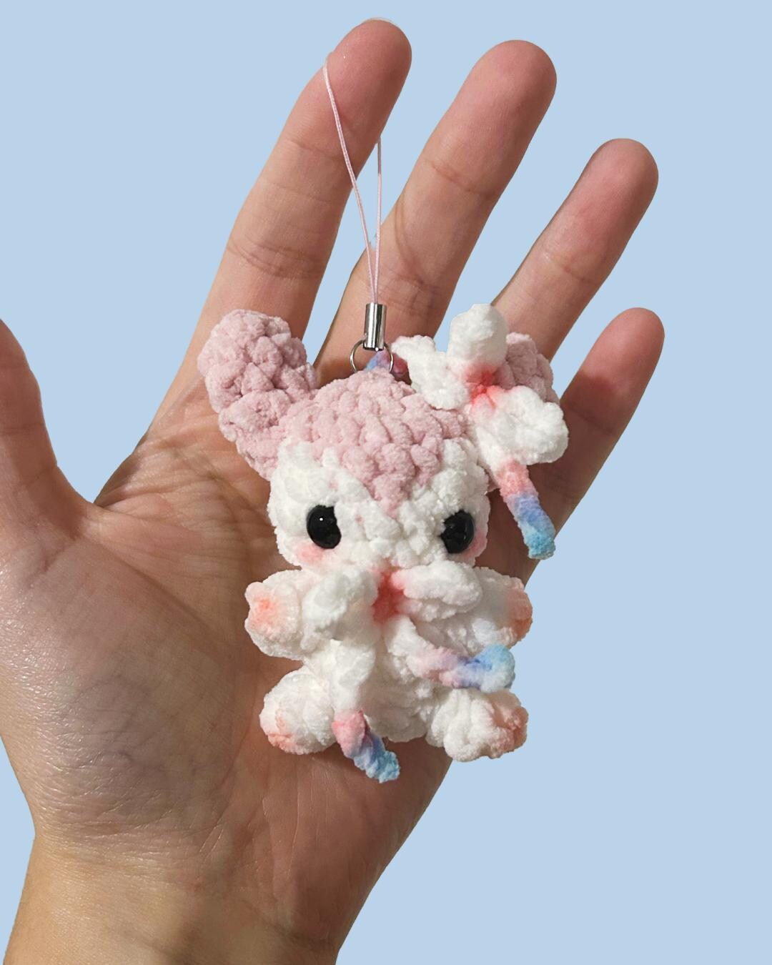 Handmade Sylveon Crochet Keychain - Etsy