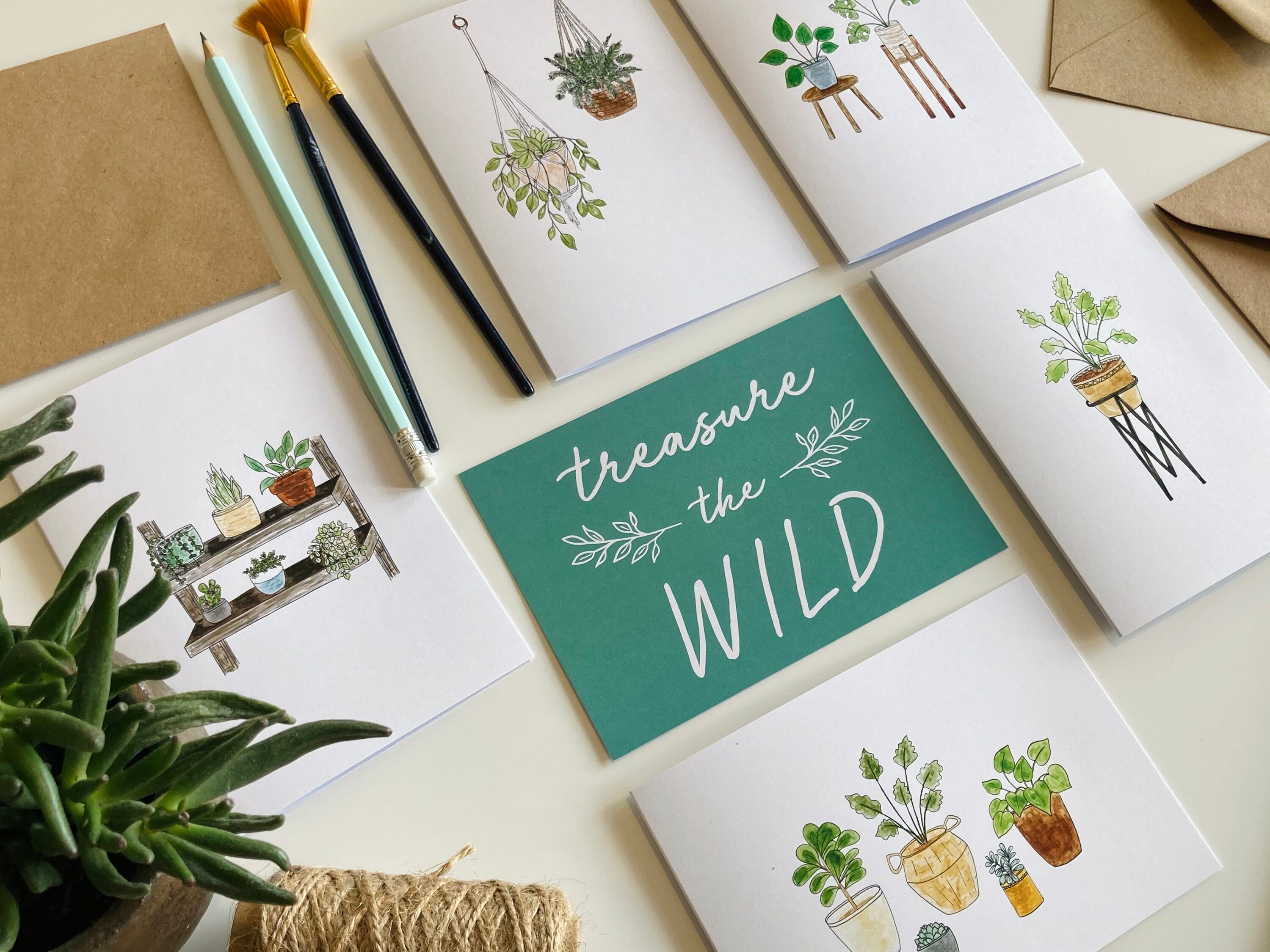 Pack of 10 Botanical Note Cards With Recycled Envelopes 5 - Etsy Canada