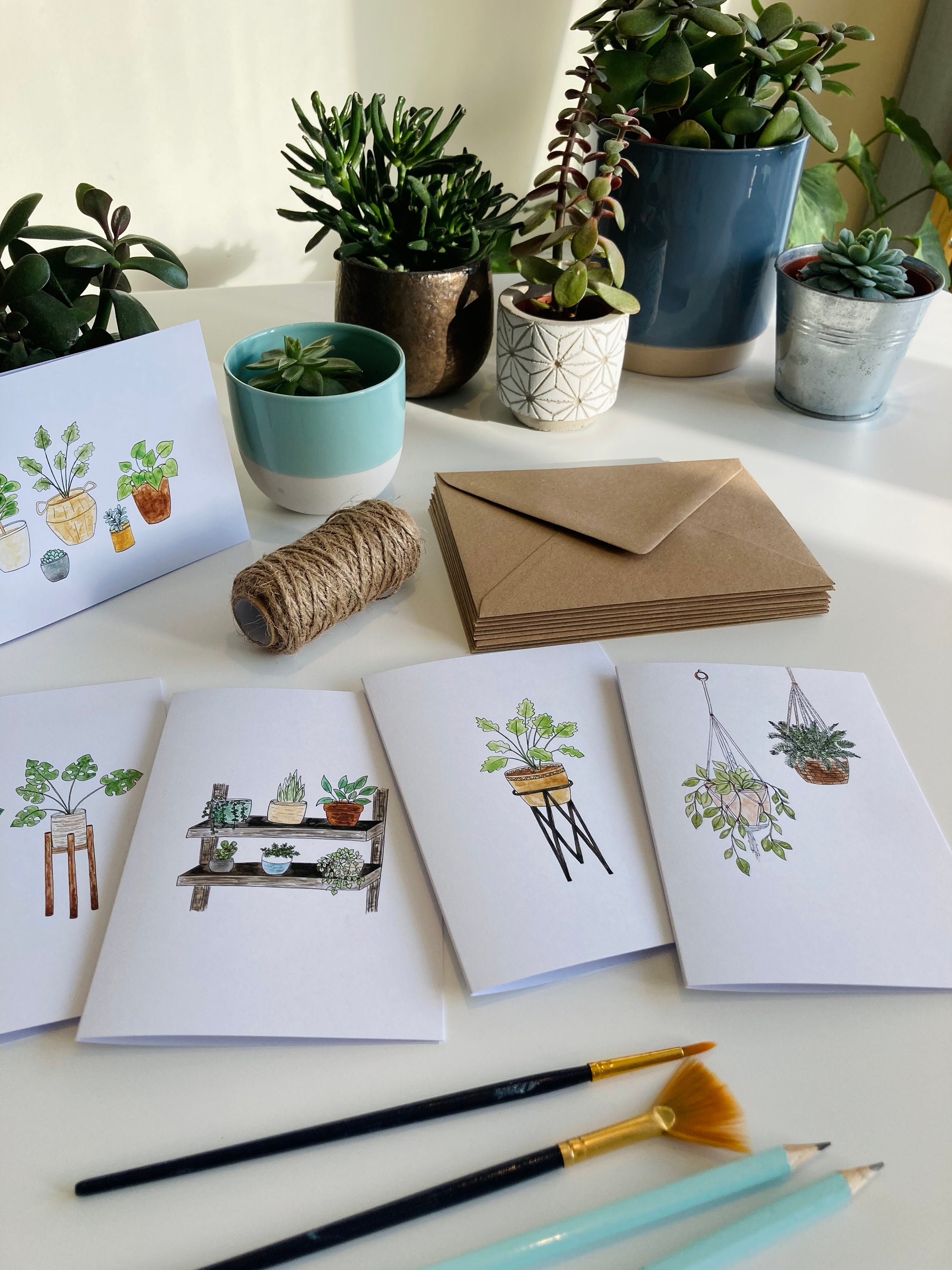 Pack of 10 Botanical Note Cards With Recycled Envelopes 5 - Etsy Canada