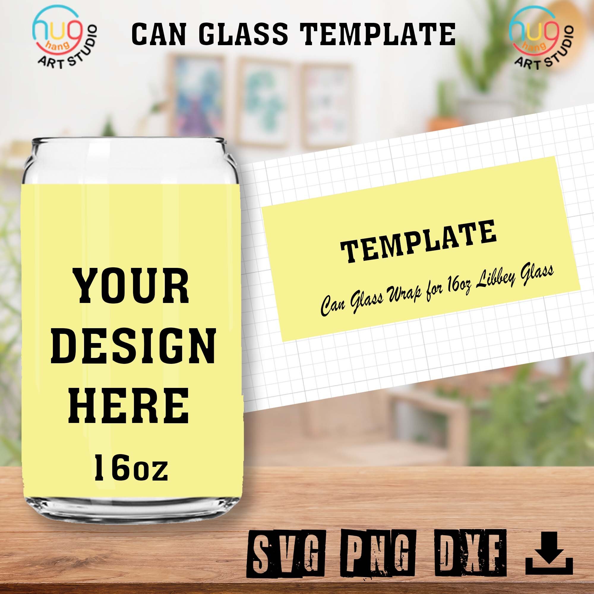 Can Glass Wrap Template Svg Libbey Can Shaped Glass Wrap - Etsy