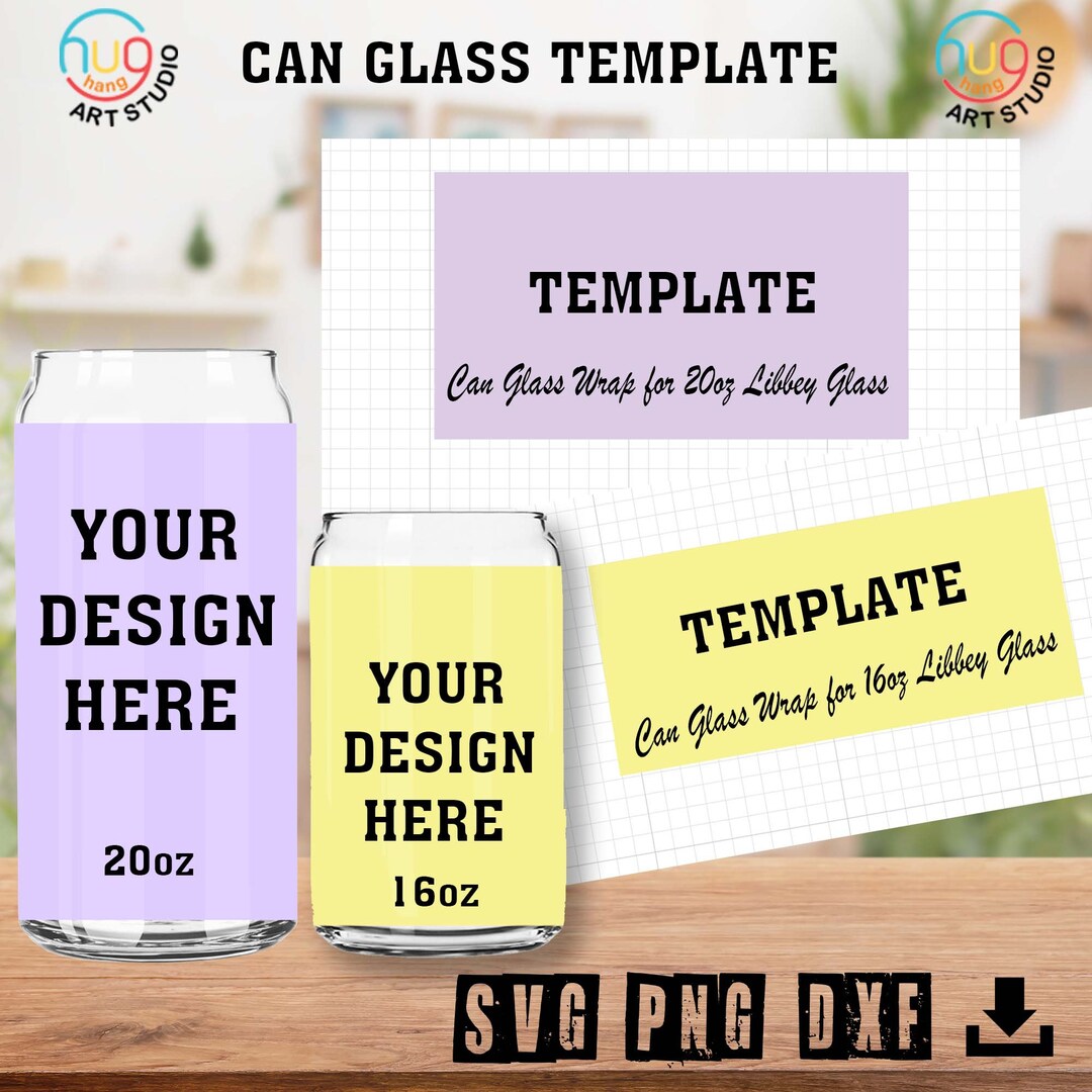 Can Glass Wrap Template Svg, Libbey Can Shaped Glass Wrap Template ...