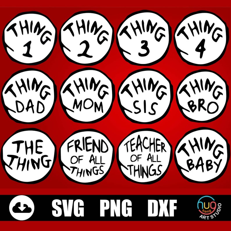 Thing 1 Thing 2 Thing 3 Thing 4 Svg Bundle Teacher of All - Etsy