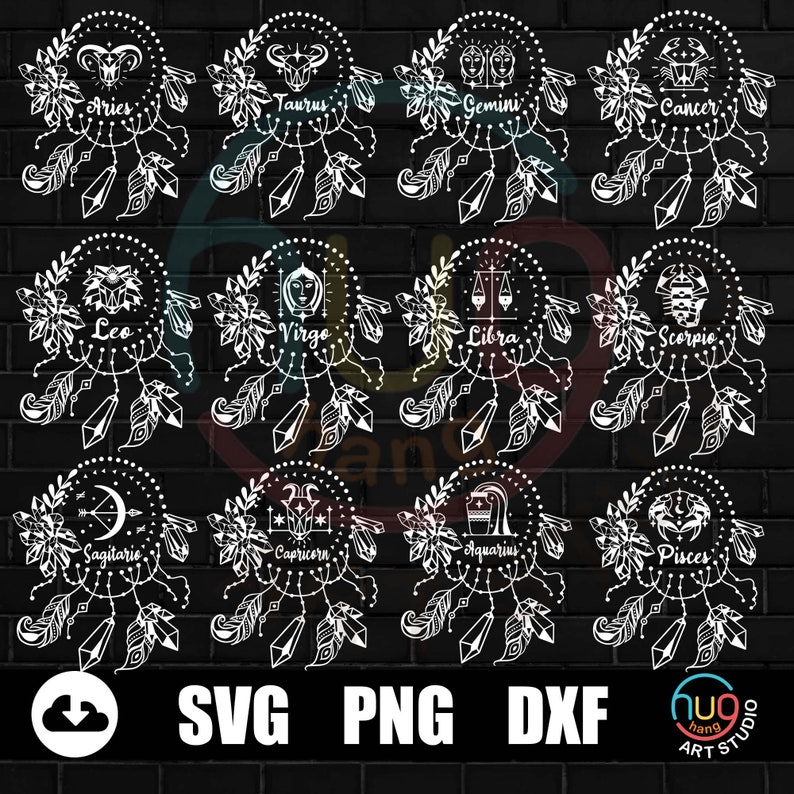 Zodiac Signs SVG Bundle Zodiac Symbols Svg Astrology Signs - Etsy