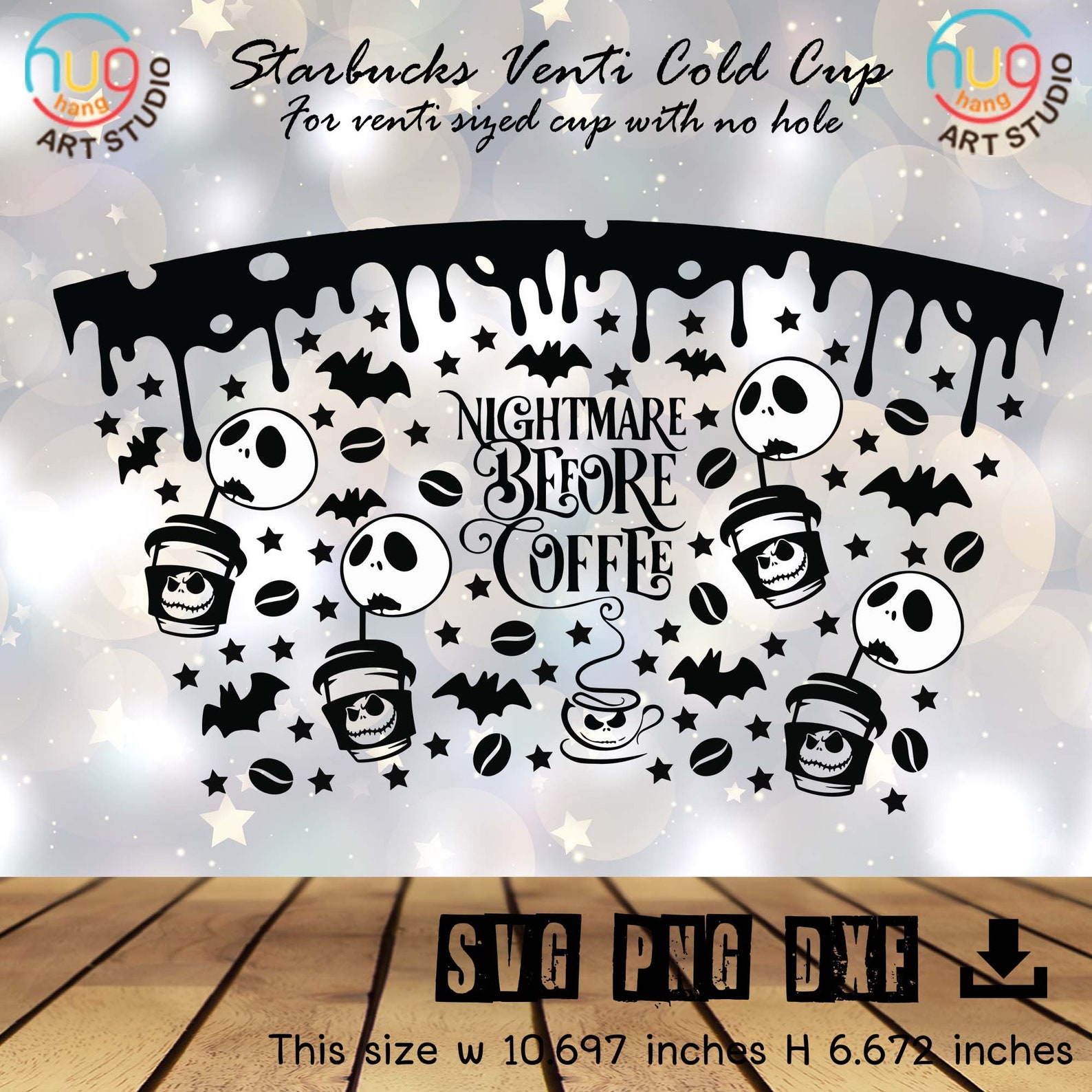 Full Wrap Nightmare Before Coffee Cold Cup SVG Bundle Jack - Etsy