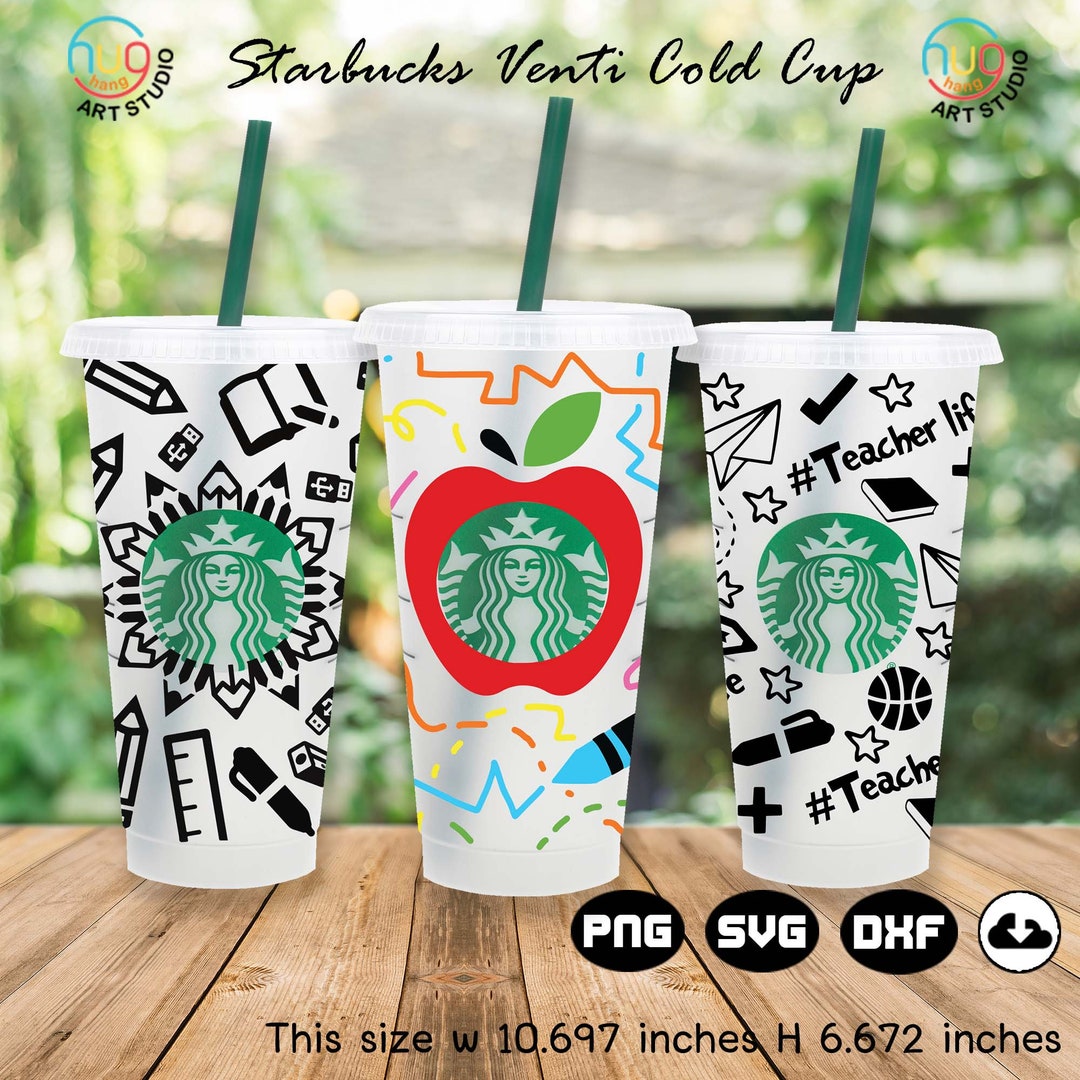 Full Wrap Starbucks Teacher Cold Cup SVG Bundle, Teacher Life Svg ...