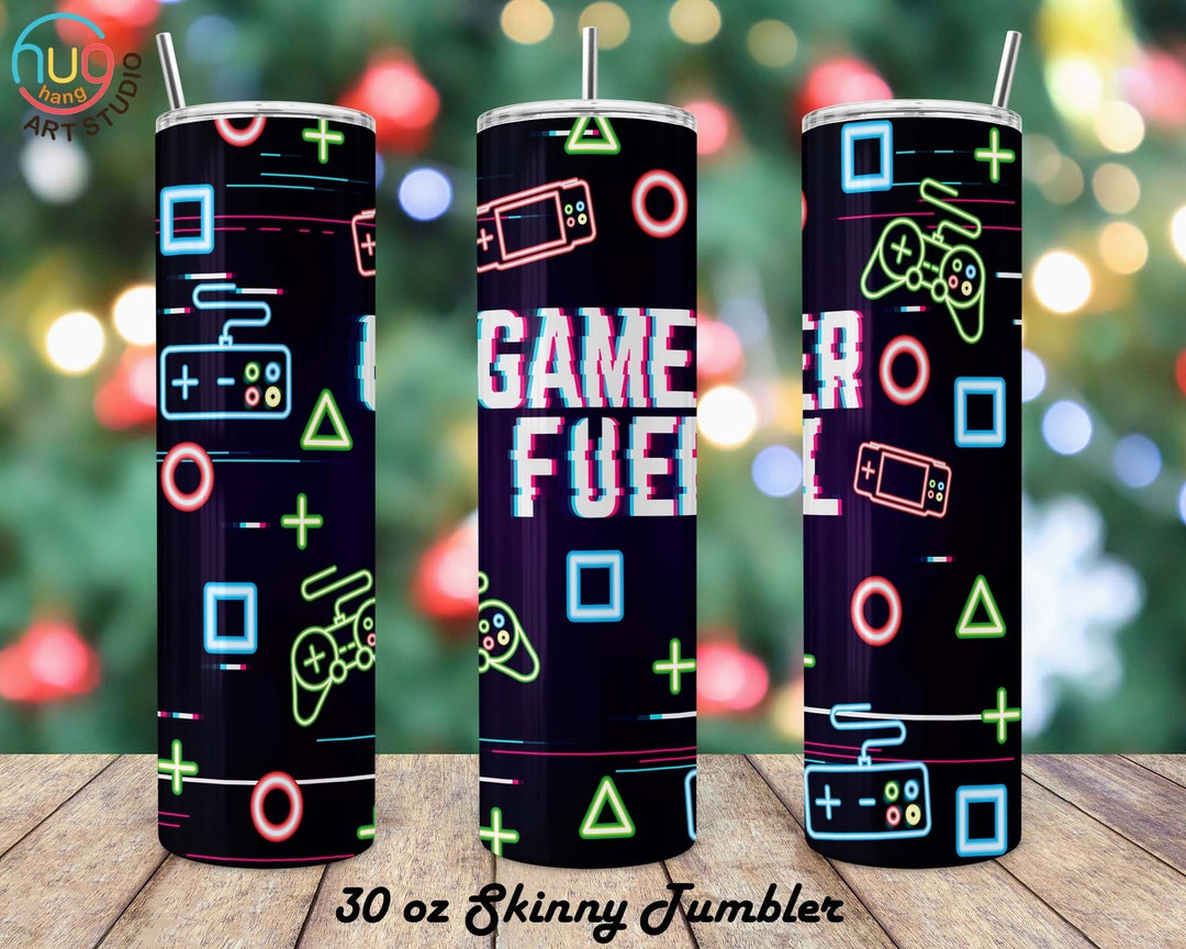 Gamer Fuel 30 Oz Skinny Tumbler Wrap Sublimation, Game Mode Tumbler ...