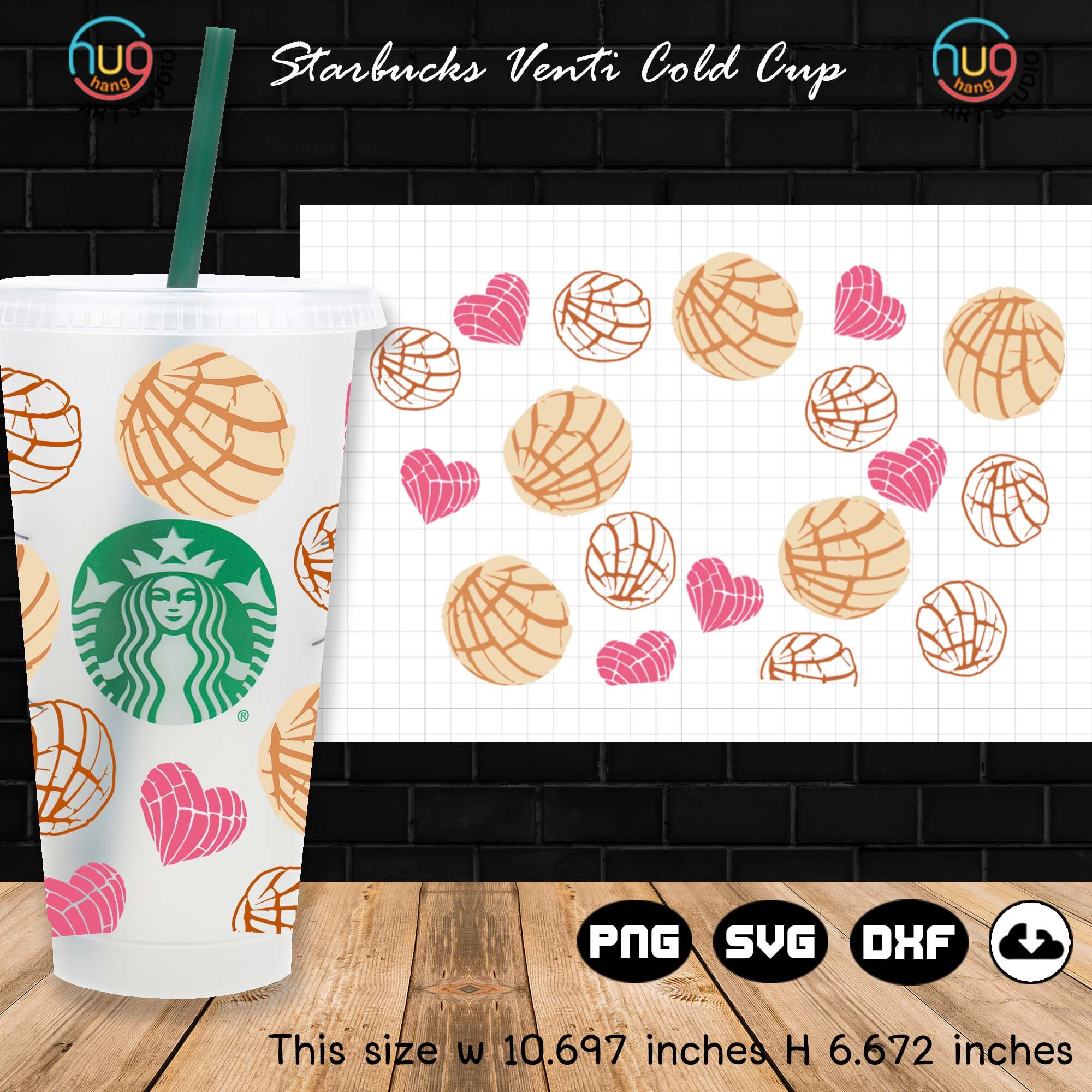 Concha Pan Dulce Mexican Bread Svg Full Wrap Cafecito Y - Etsy