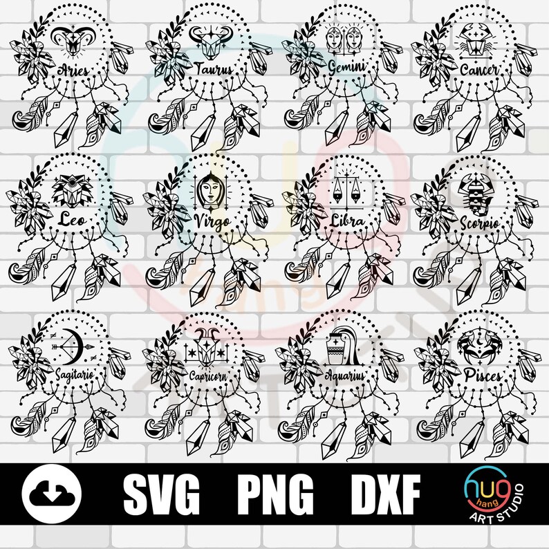 Zodiac Signs SVG Bundle Zodiac Symbols Svg Astrology Signs - Etsy