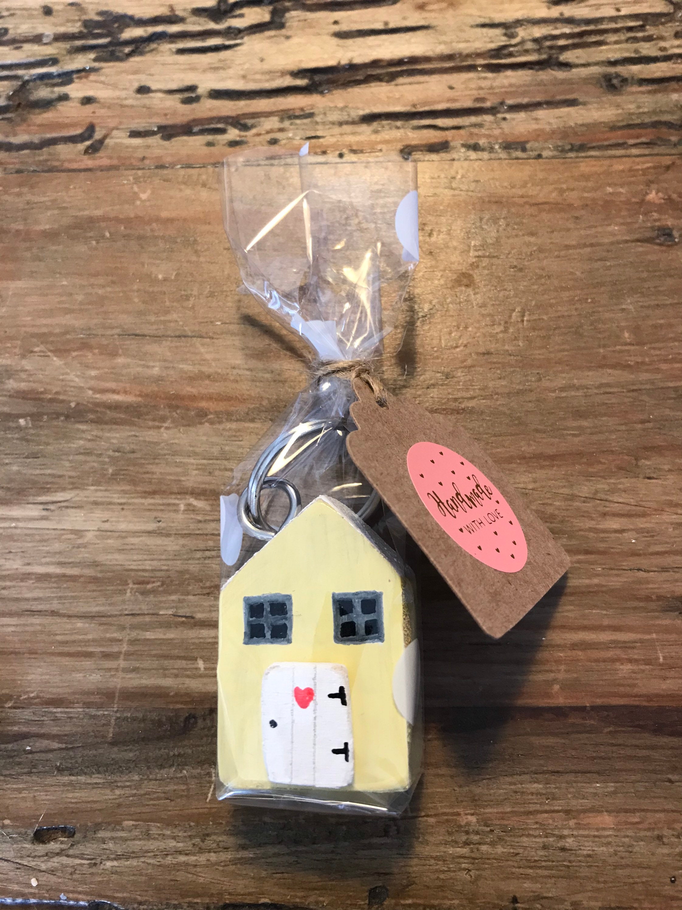 Little Wooden House Key Ring Key Fob Handmade Personalised | Etsy