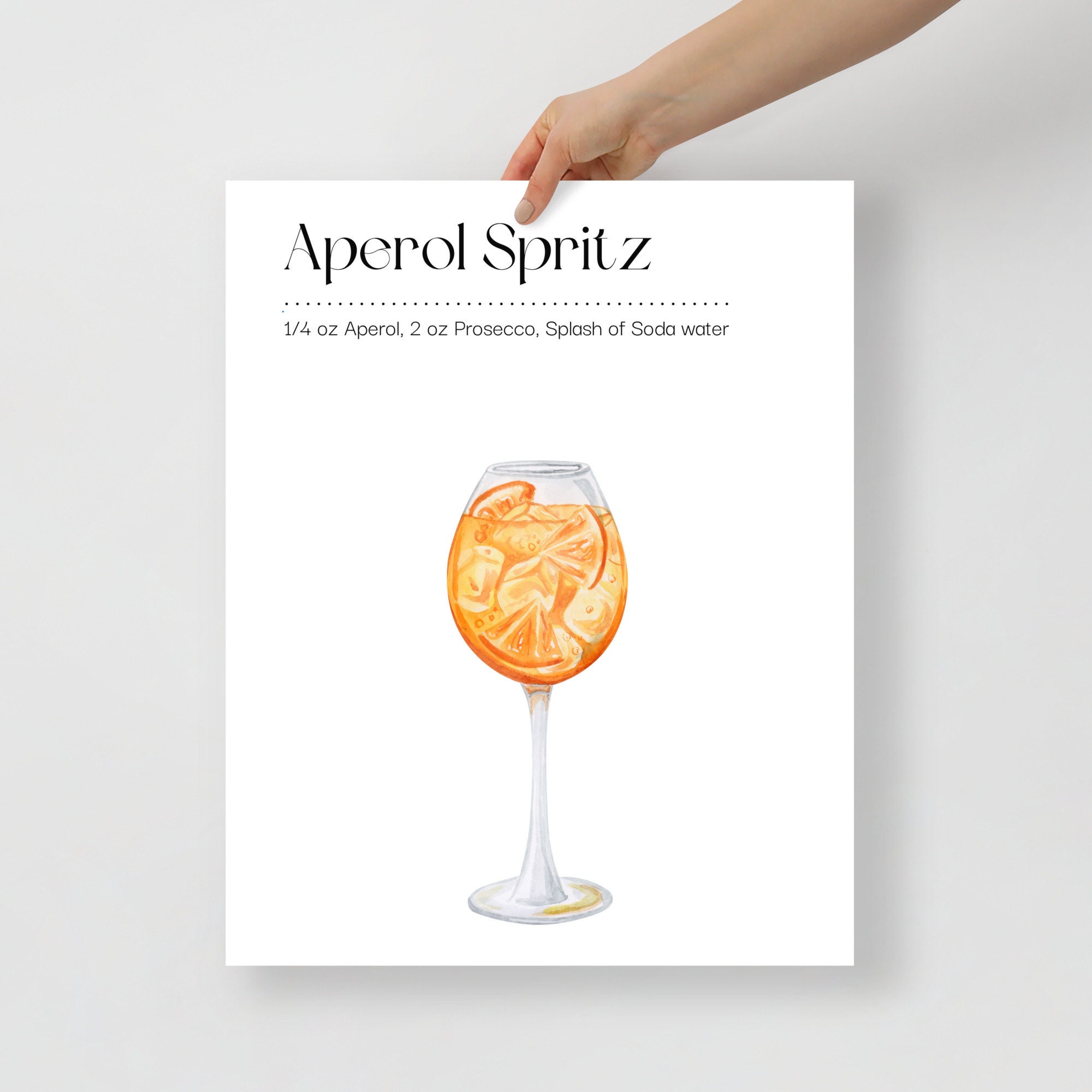 Bar Cart Aperol Spritz Art Print | Cocktail Art Decor Poster Minimalist ...