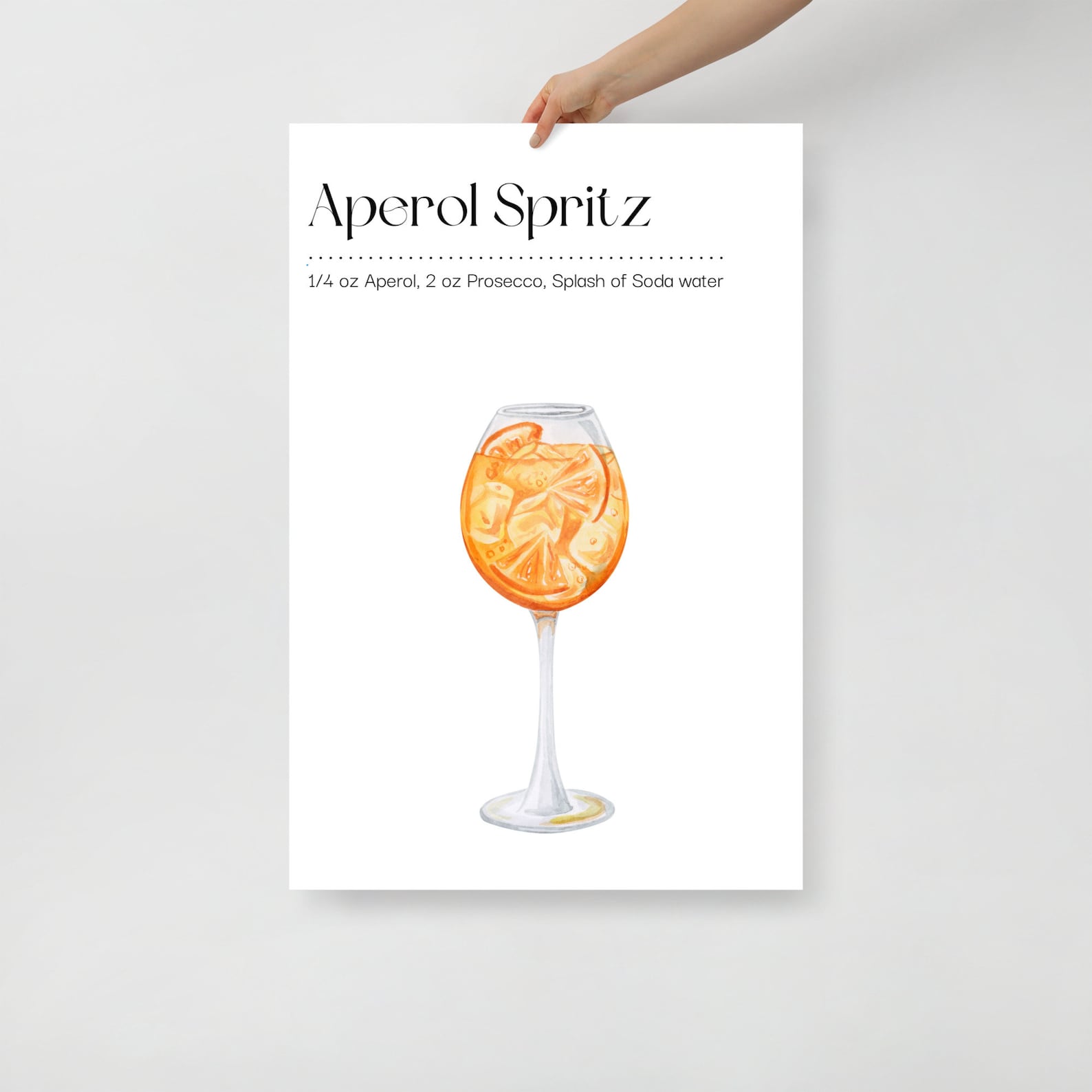 Bar Cart Aperol Spritz Art Print | Cocktail Art Decor Poster Minimalist ...