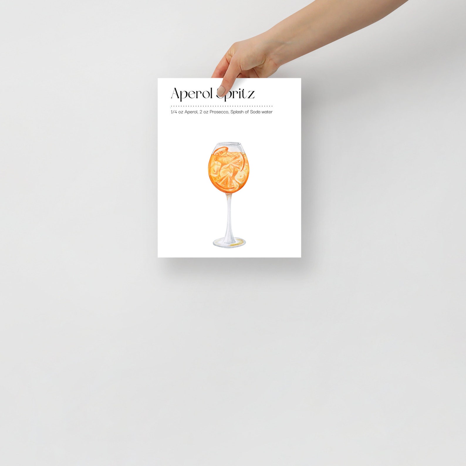 Bar Cart Aperol Spritz Art Print | Cocktail Art Decor Poster Minimalist ...