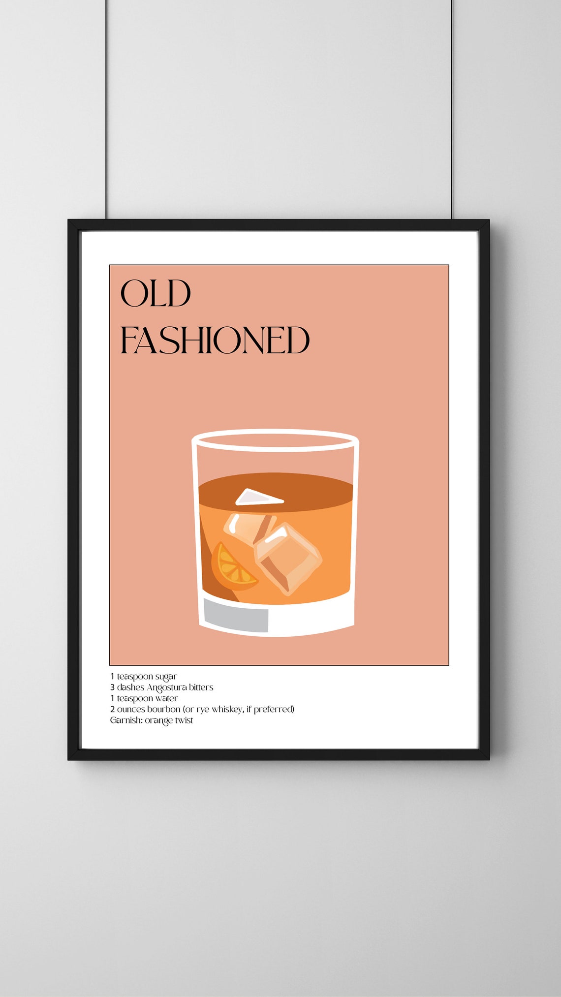Bar Cart Poster DIGITAL DOWNLOAD | Bar Cart Print | Old Fashioned ...