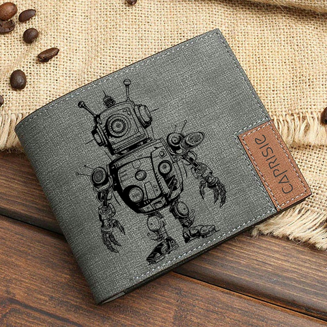 Retro Robot Engraved Wallet | Steampunk Men’s & Women’s Wallet ...