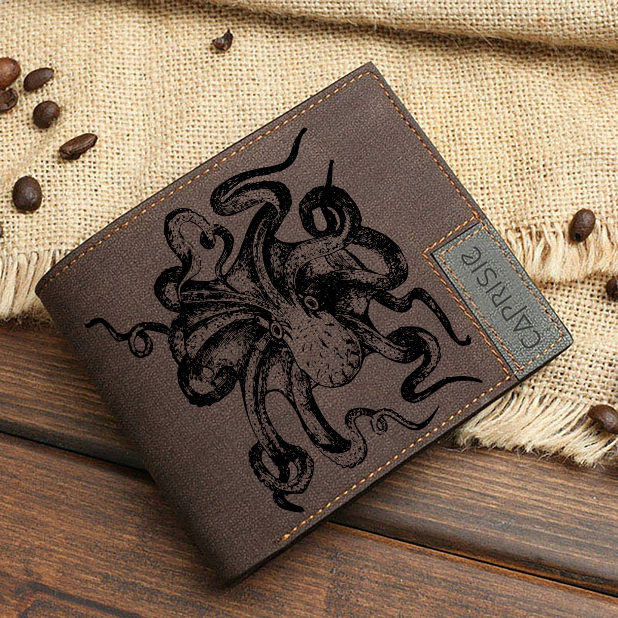 Octopus Design Wallet for Men & Women Love Octopuses Wallet ...