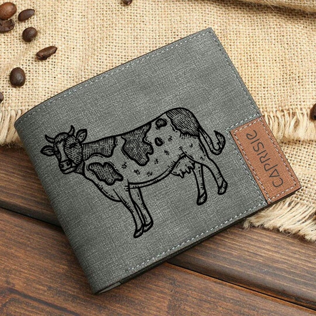 Cute Cow Wallet Farm Animal Men's & Women's Wallet Personalized Cow ...