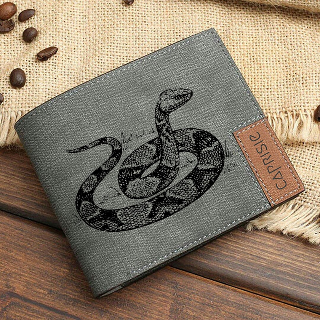 Snake Engraved Wallet | Rustic Wildlife Men’s & Women’s Wallet | Unique ...
