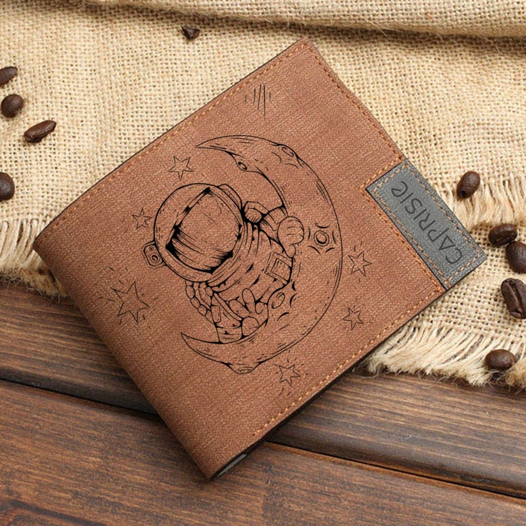 Astronaut on the Moon Wallet for Men & Women Fantasy Space - Etsy