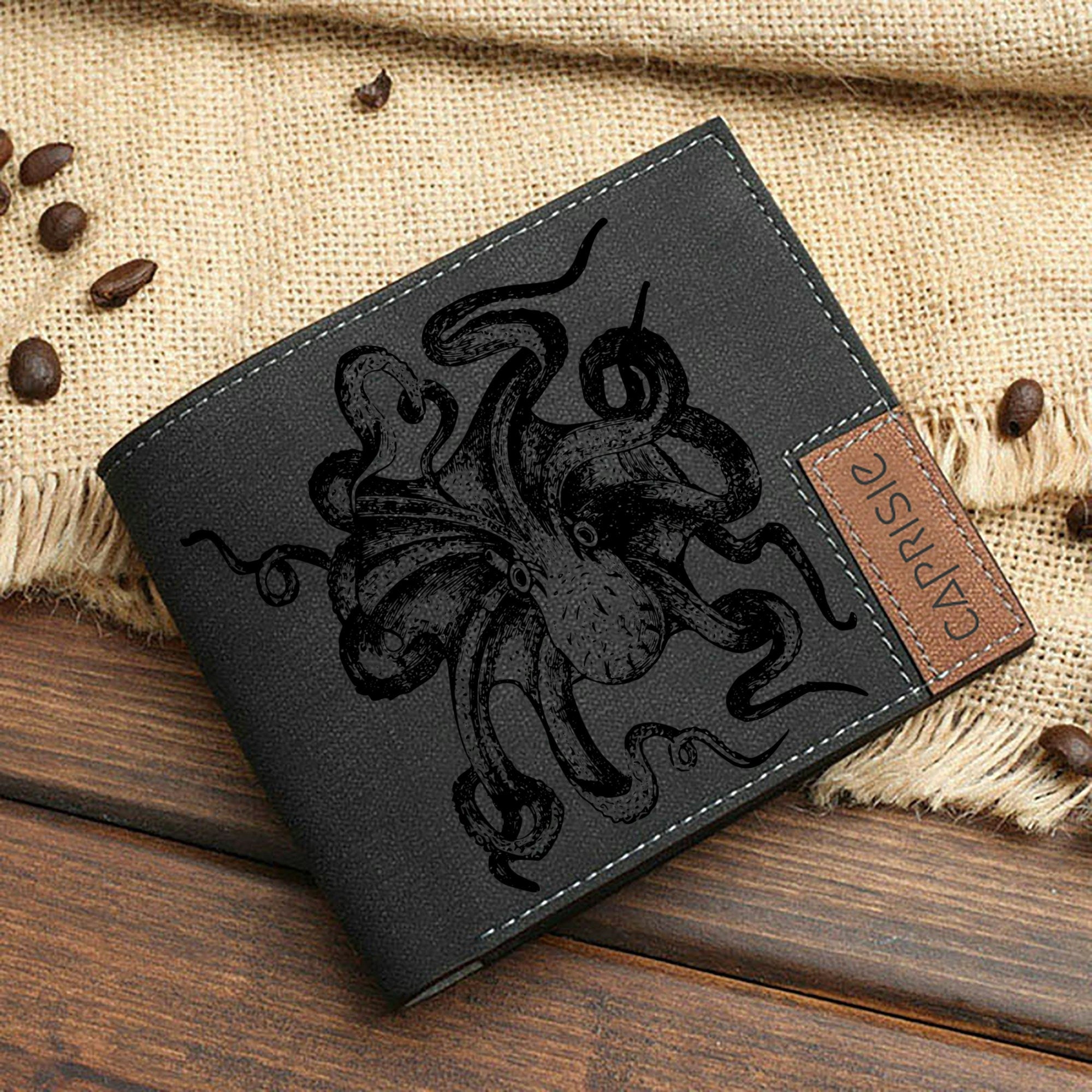 Octopus Design Wallet for Men & Women Love Octopuses Wallet ...