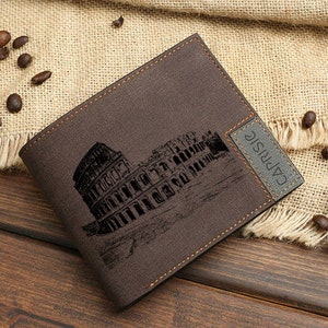Majestic Rome Colosseum Personalized Wallet | History Enthusiast Men's ...