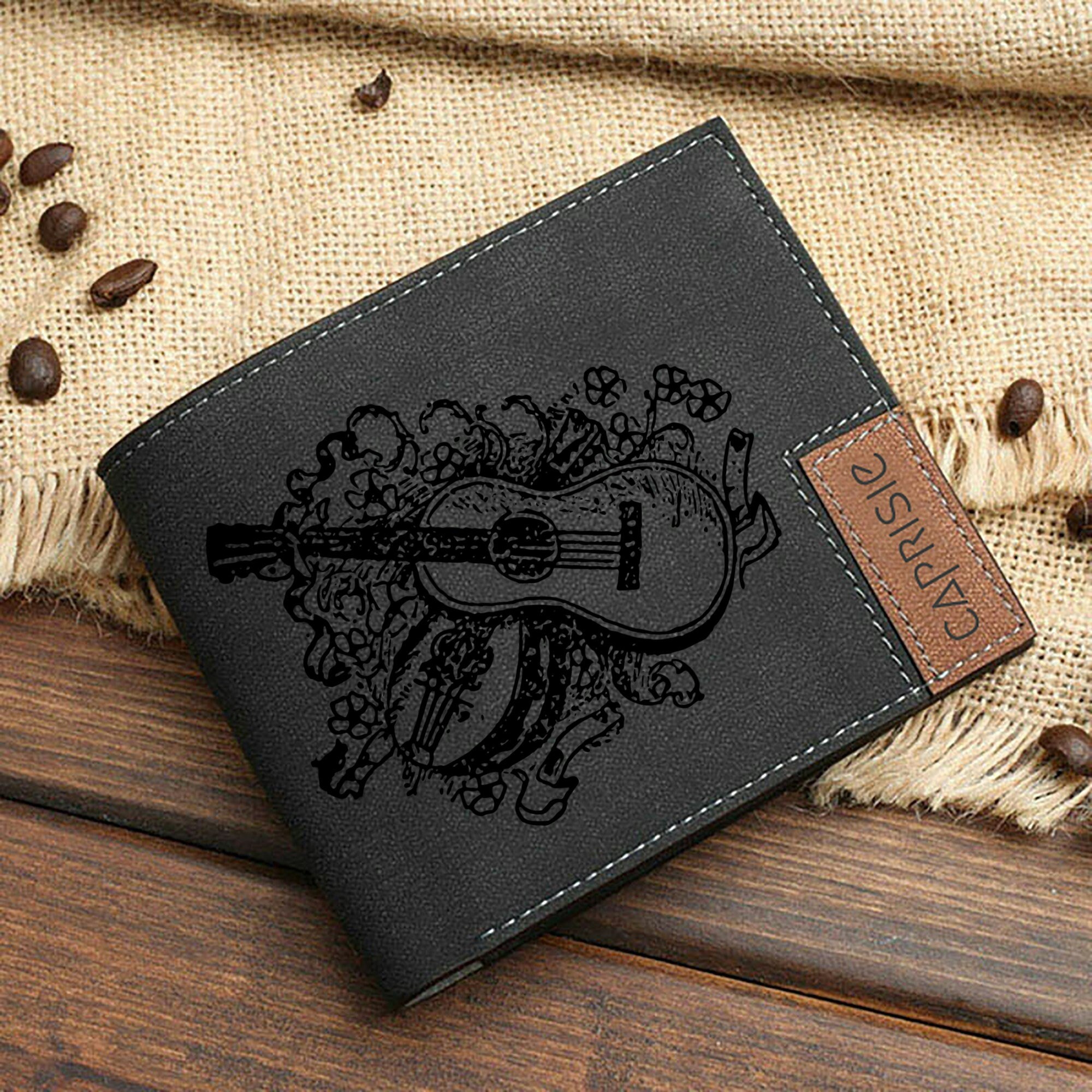 Guitar Design Wallet for Men & Women Guitarist Wallet Music Lover Gift ...