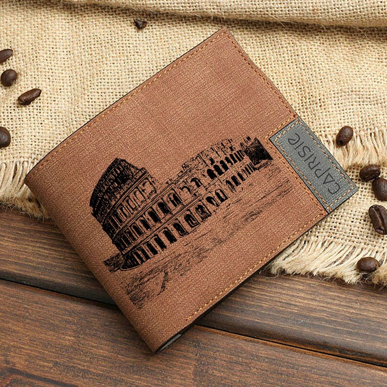 Majestic Rome Colosseum Personalized Wallet | History Enthusiast Men's ...