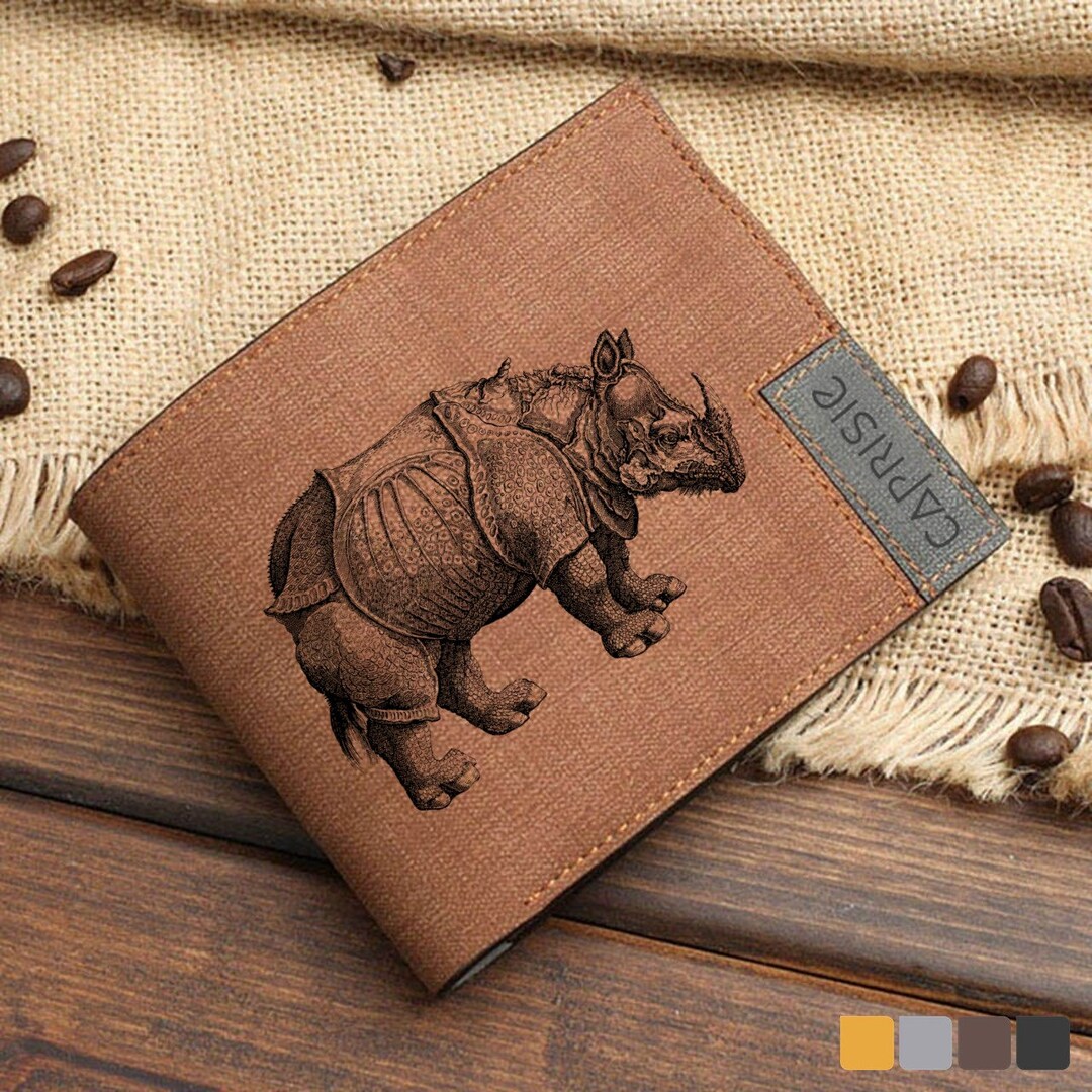 Rhino Design Wallet for Men & Women Rhinoceros Wild Animals - Etsy