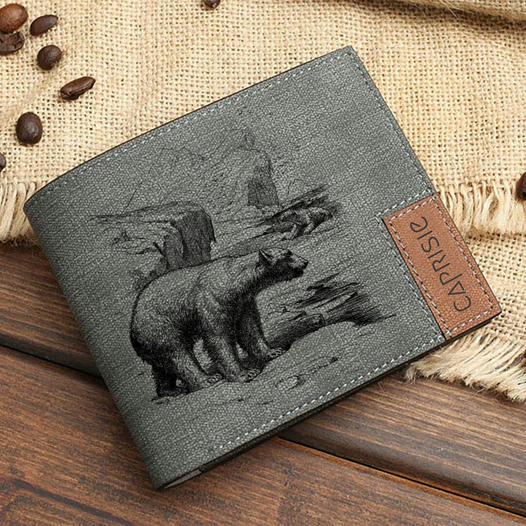 Polar Bears Design Wallet for Men & Women | Wild Animals Wallet | Bear ...