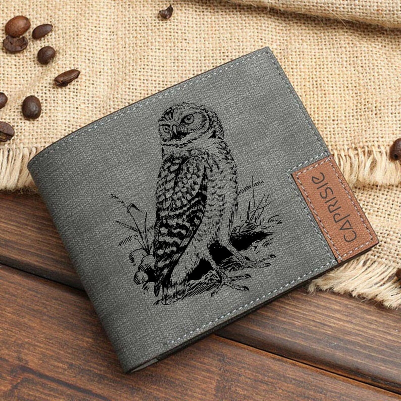 Forest Owl Design Wallet for Men & Women Wild Owl Wallet - Etsy