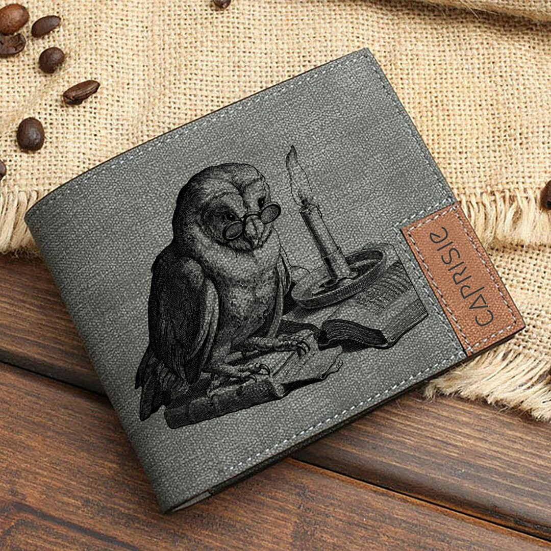 Owl and Books Design Wallet for Men & Women | Books Lover Gift Wallet ...