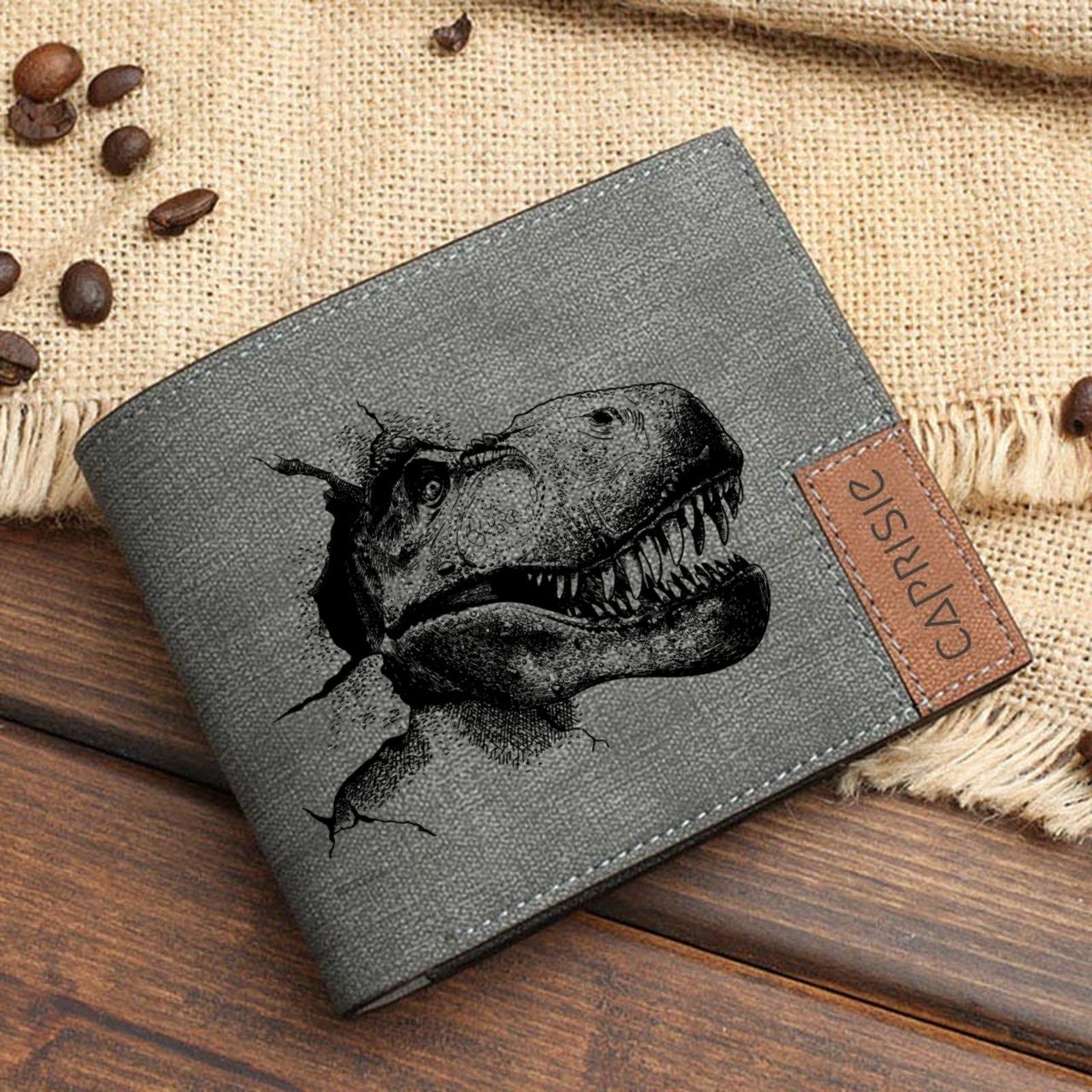 T-rex Dinosaur Design Wallet for Men & Women Tyrannosaurus - Etsy