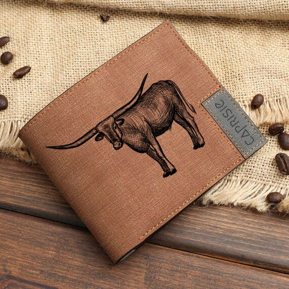 Texas Longhorn Bull Wallet for Men & Women Cattle Cow Lovers - Etsy