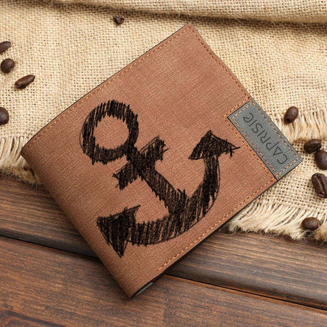 Anchor Draw Wallet Marine Nautical Design Wallet for Men & Women Ship ...