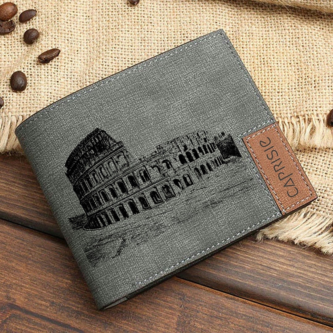 Majestic Rome Colosseum Personalized Wallet | History Enthusiast Men's ...