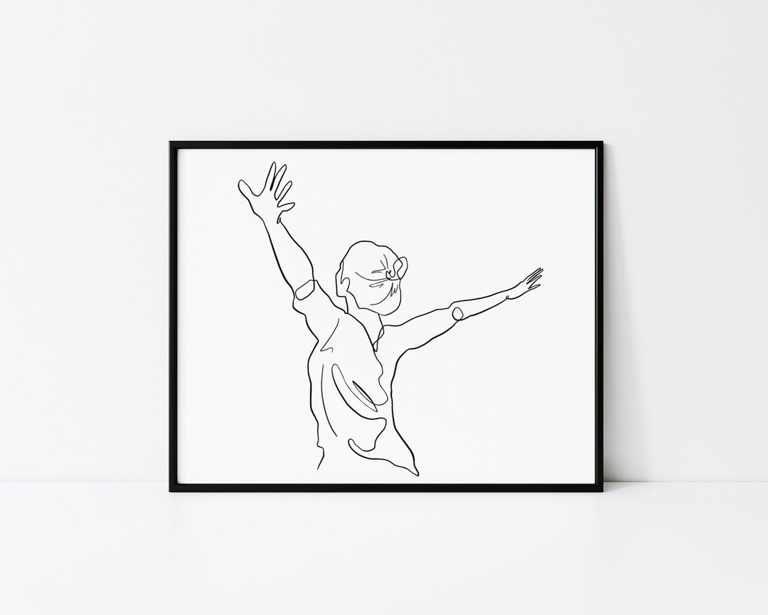 Line Drawing Woman,freedom Printable,wall Decor,abstract Hand Sketch ...