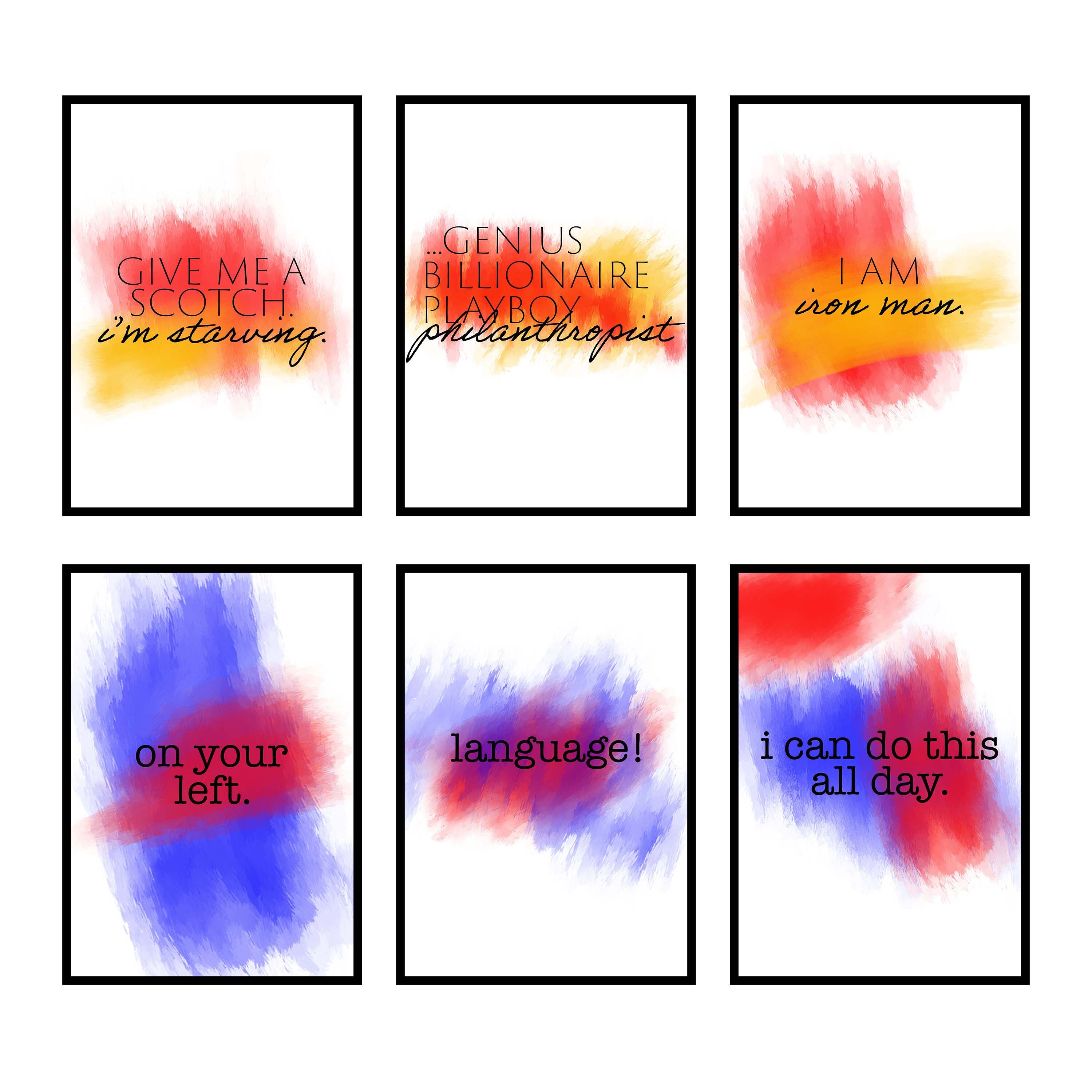 Marvel Quotes A4 Print Sets and Indiviuals - Etsy