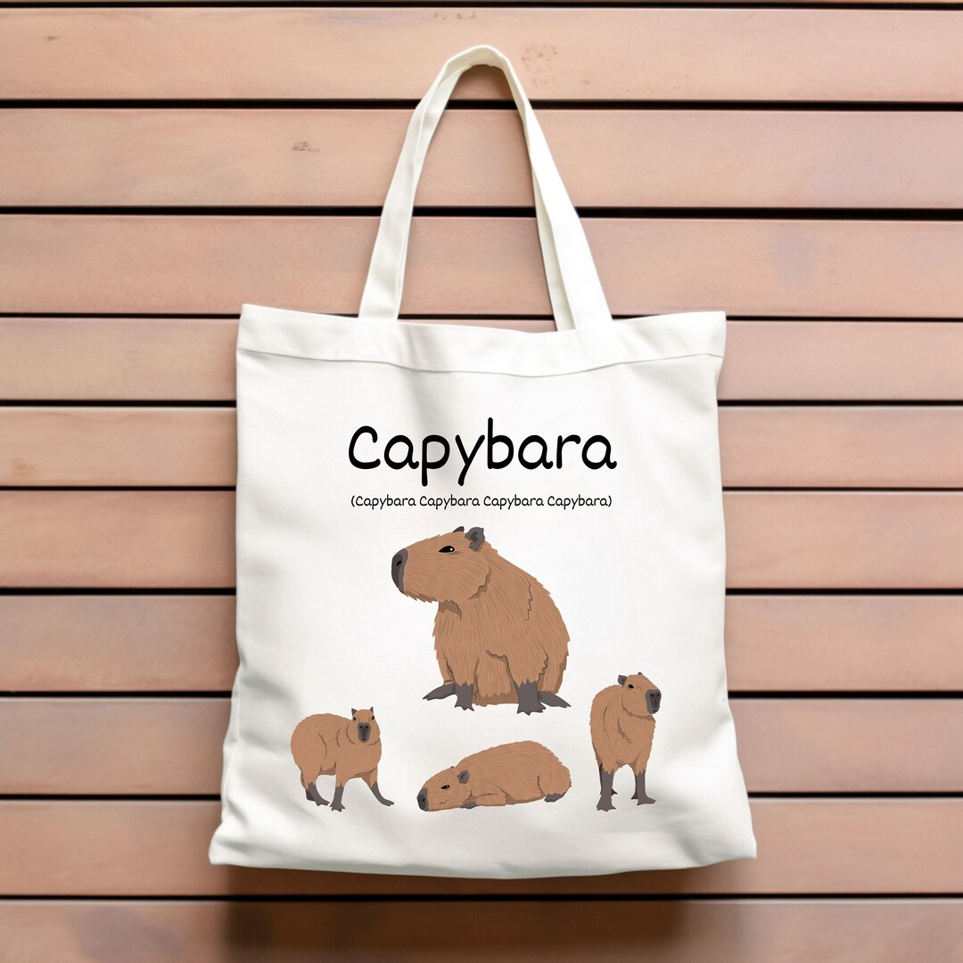 Capybara Tote Bag Funny Capybara Reusable Market Bag Cute Capybara ...