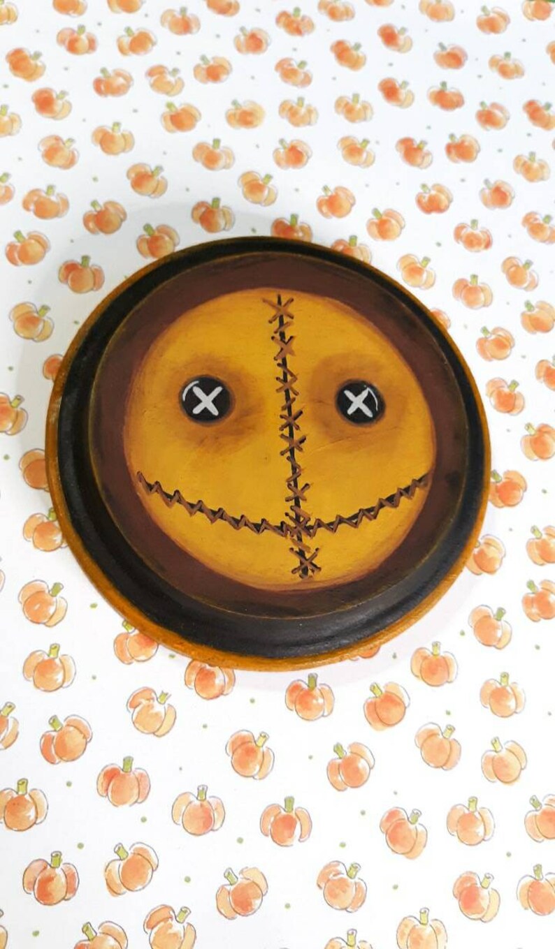 Trick 'r Treat Horror Movie 'sam' Face Round Wood - Etsy