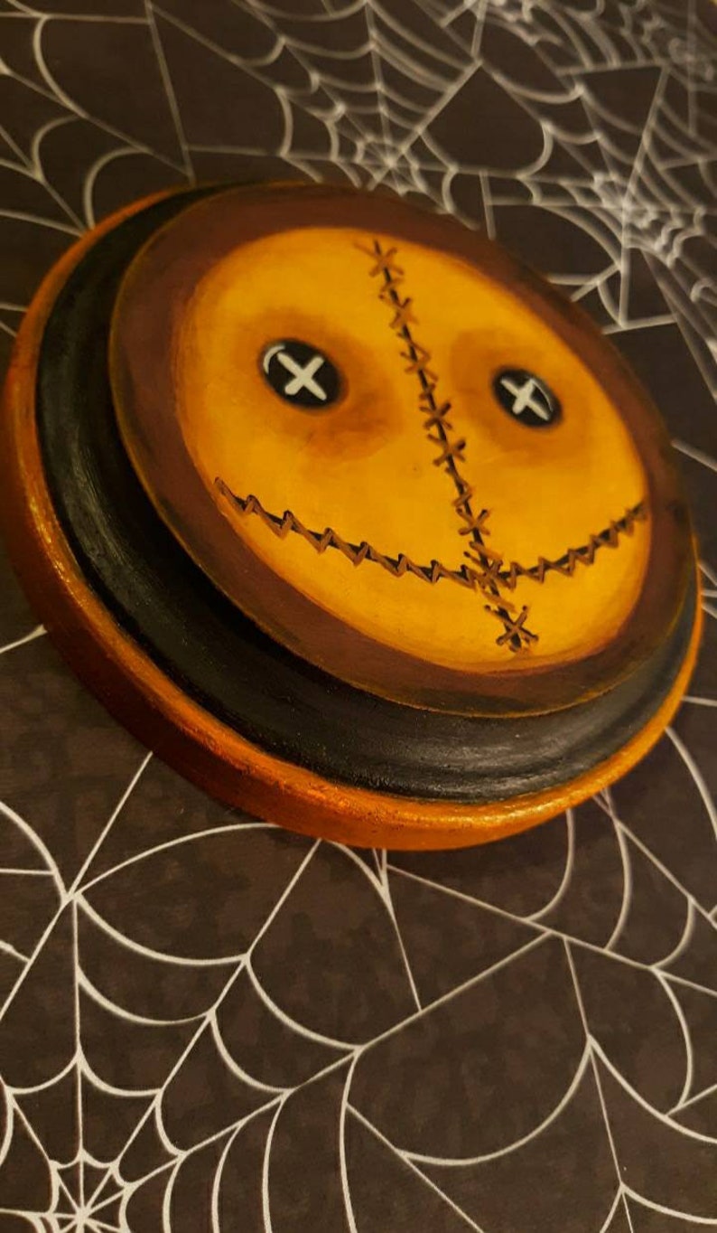 Trick 'r Treat Horror Movie 'sam' Face Round Wood - Etsy