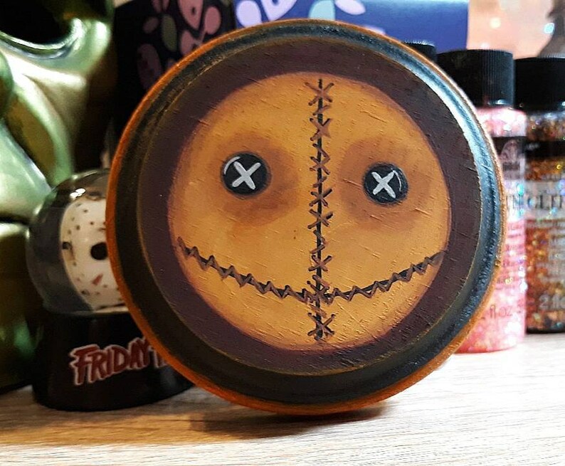 Trick 'r Treat Horror Movie 'sam' Face Round Wood - Etsy