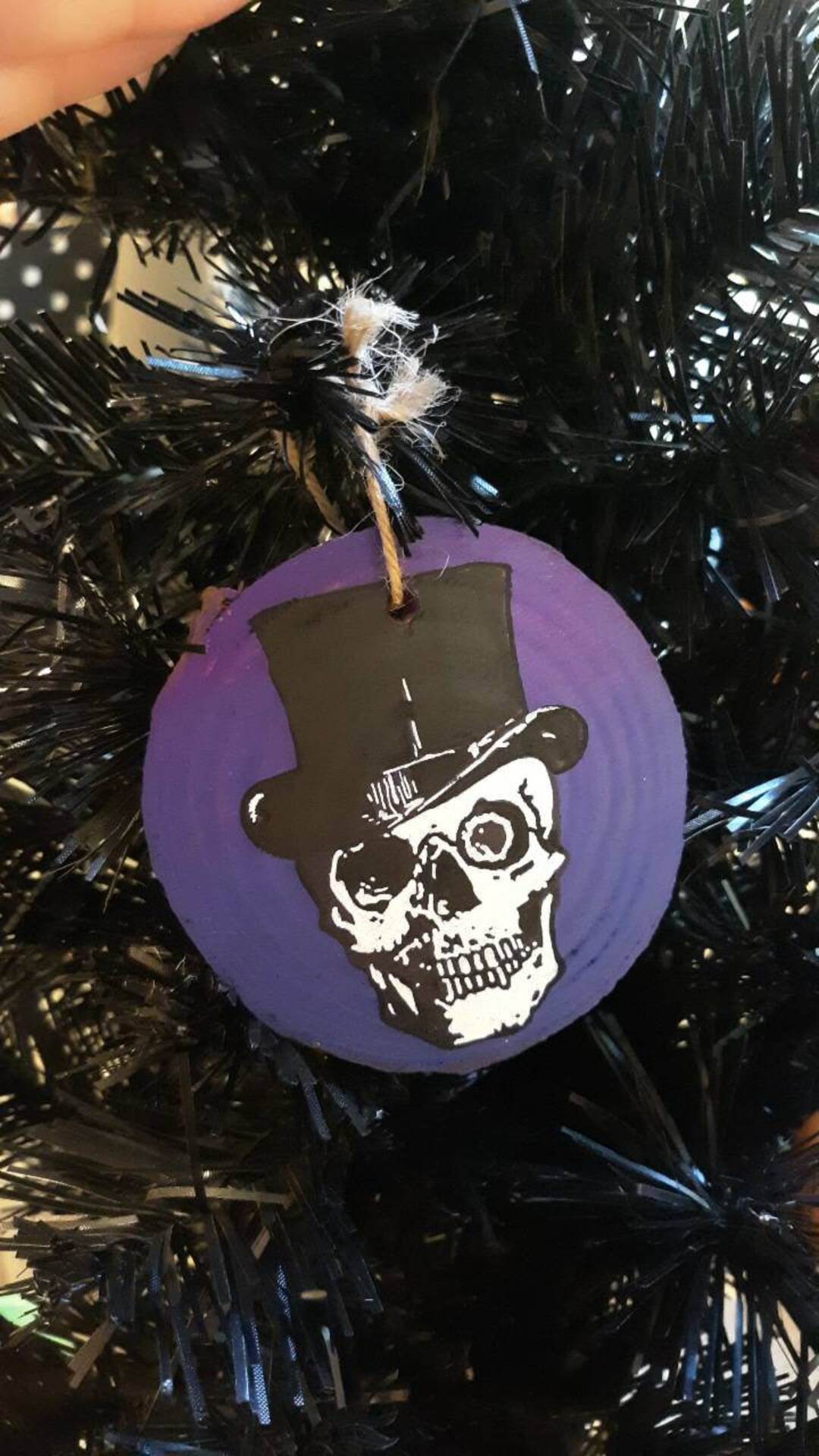 Dapper Skull Gothic Horror Wood Slice Christmas Ornament - Etsy