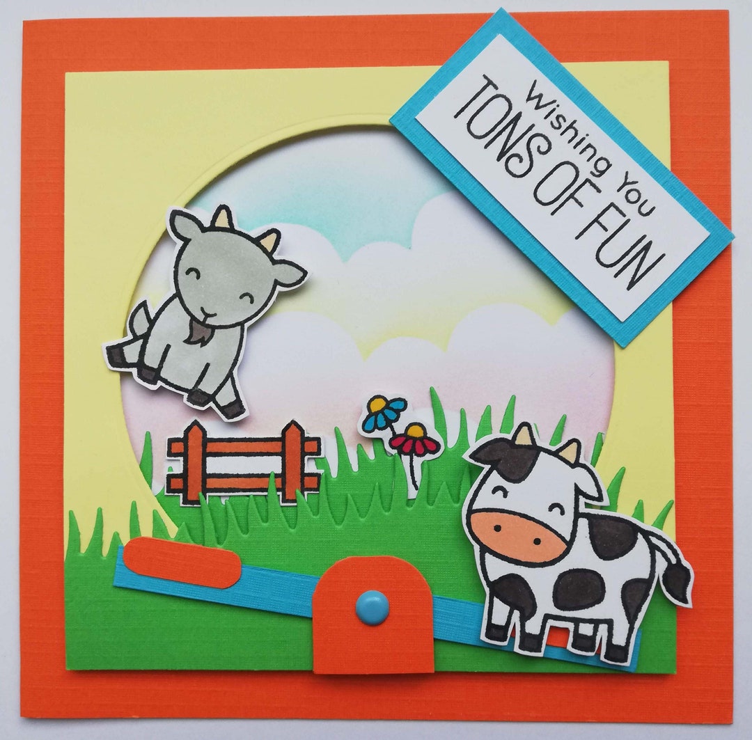 Interactive Birthday Card Farm Animals Card Ocasions Card - Etsy