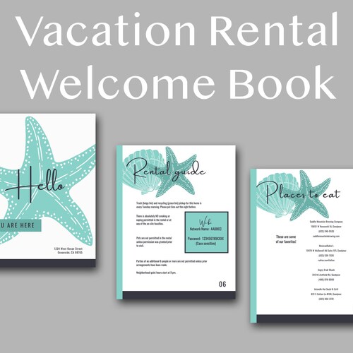 Vacation Rental Welcome Card Template Edit Online With - Etsy