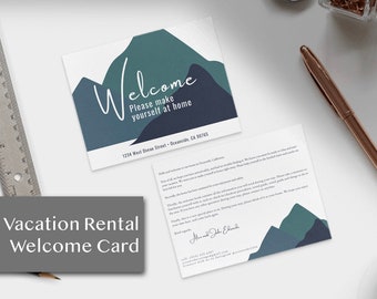 Vacation Rental Welcome Card Template Edit Online With Canva, Airbnb ...